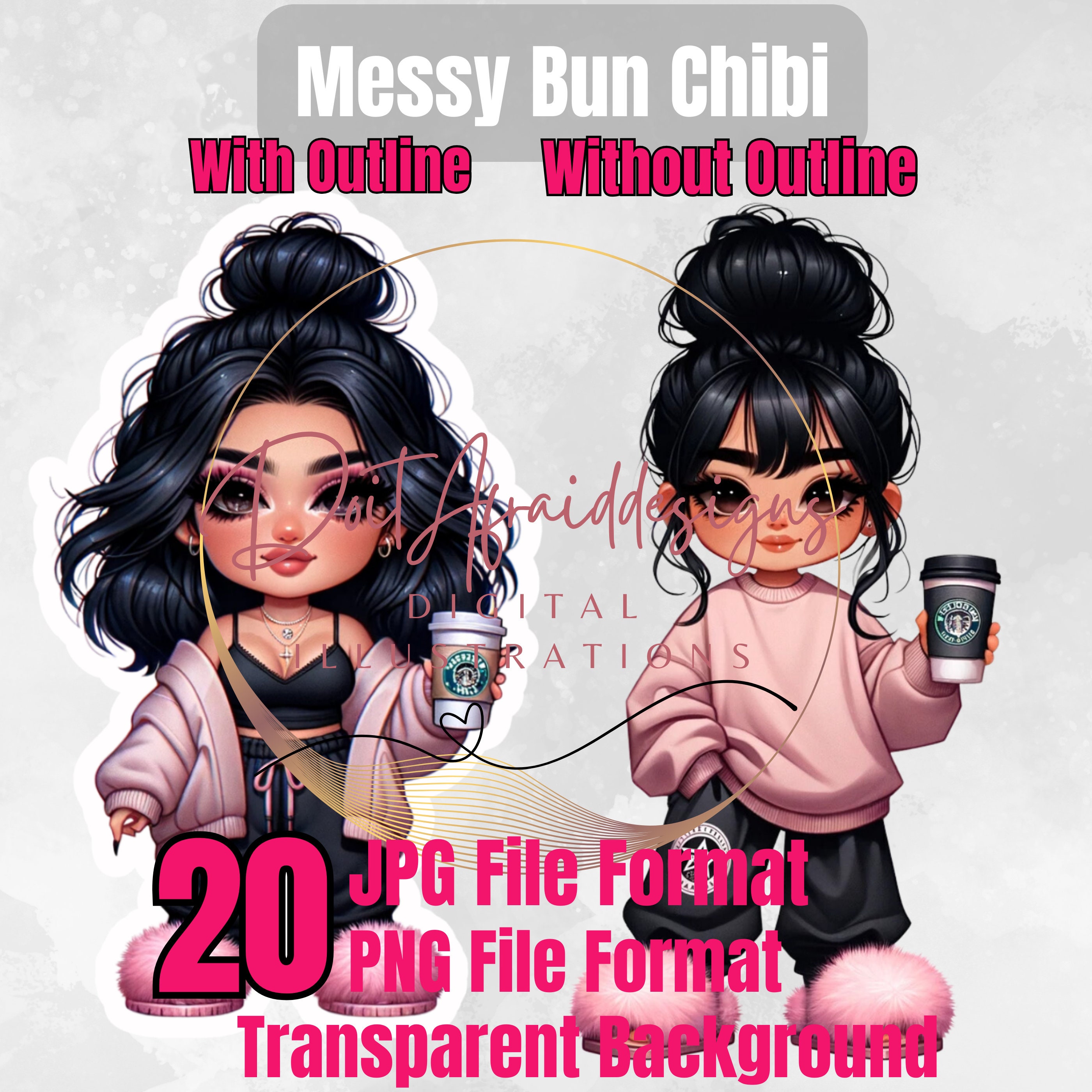 Messy Bun Chibi Messy Bun Chicana Chibi Chic Chibi Chibi Clip Art Chibi ...