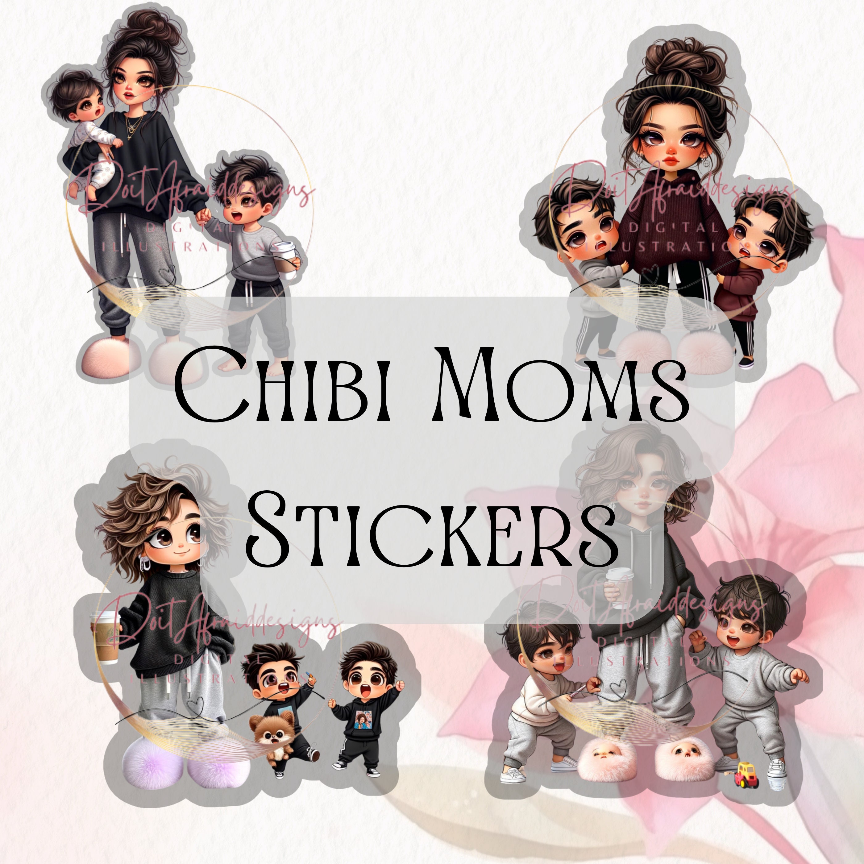 Exclusive Chibi Mom Chibi Mom Png Mom Stickers Mom Life Clipart Mom and ...