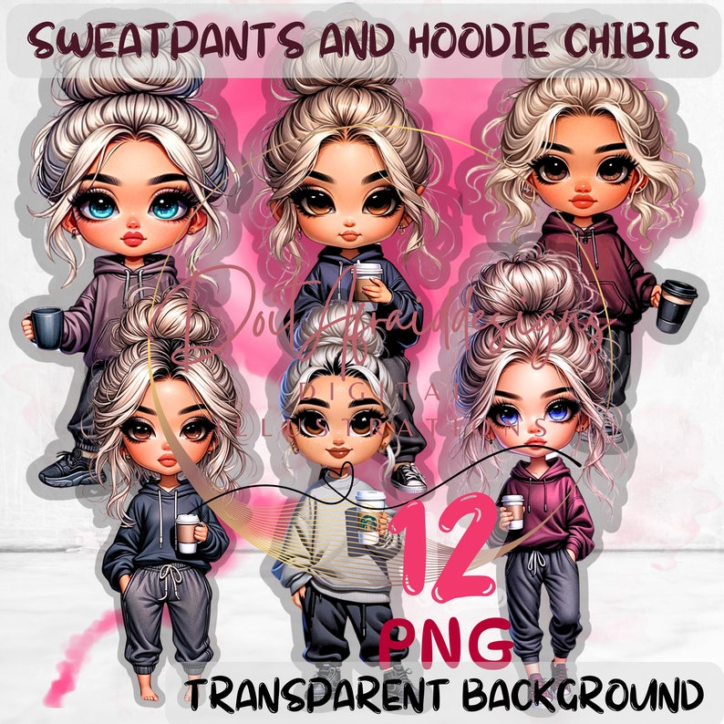 Sweatpants and Hoodies Chibis Chibi Doll PNG Chibi PNG Chibi in Hoodie ...