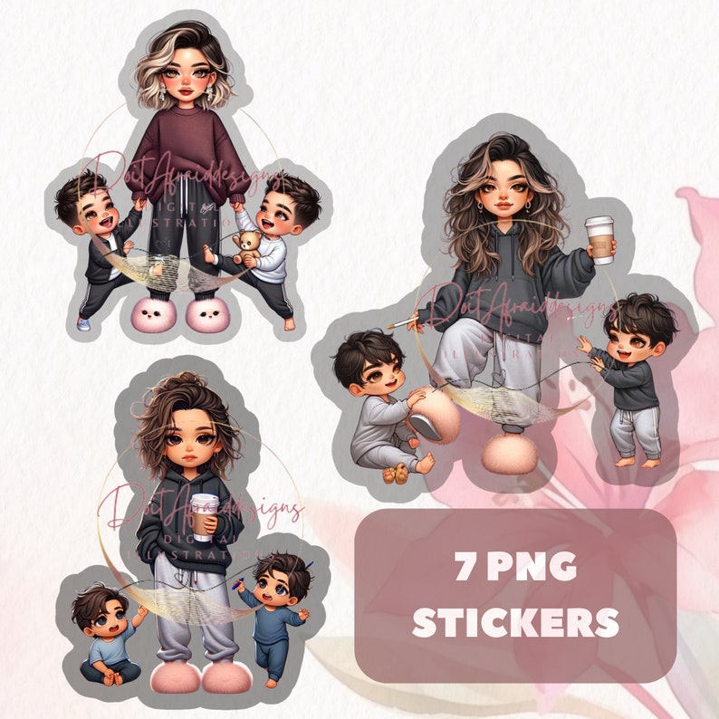 Exclusive Chibi Mom Chibi Mom Png Mom Stickers Mom Life Clipart Mom and ...