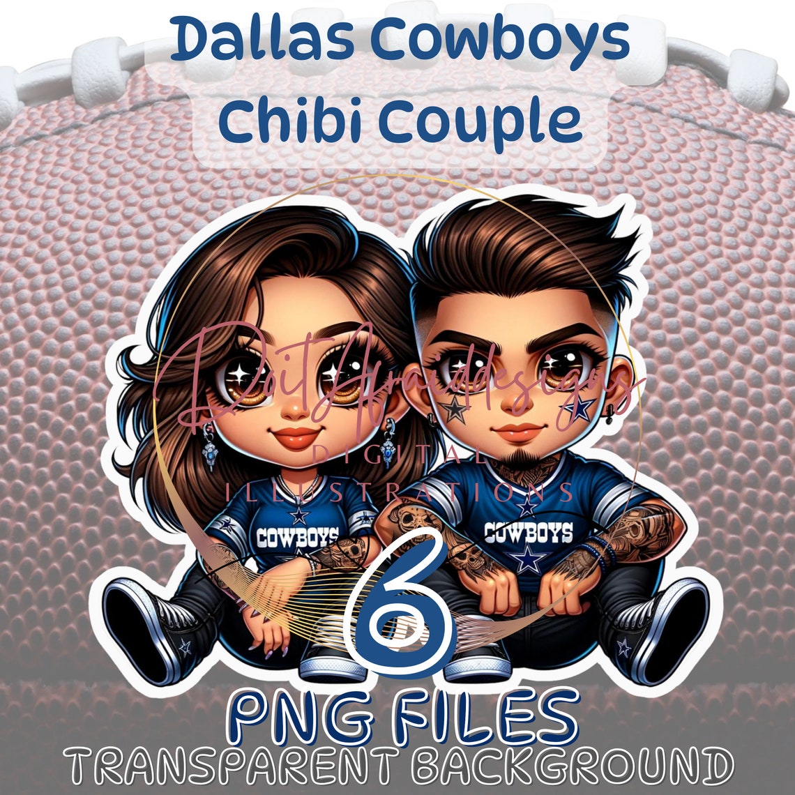 Dallas Cowboys Chibi Couple Cowboys Football Chibi Cowboys PNG Football ...