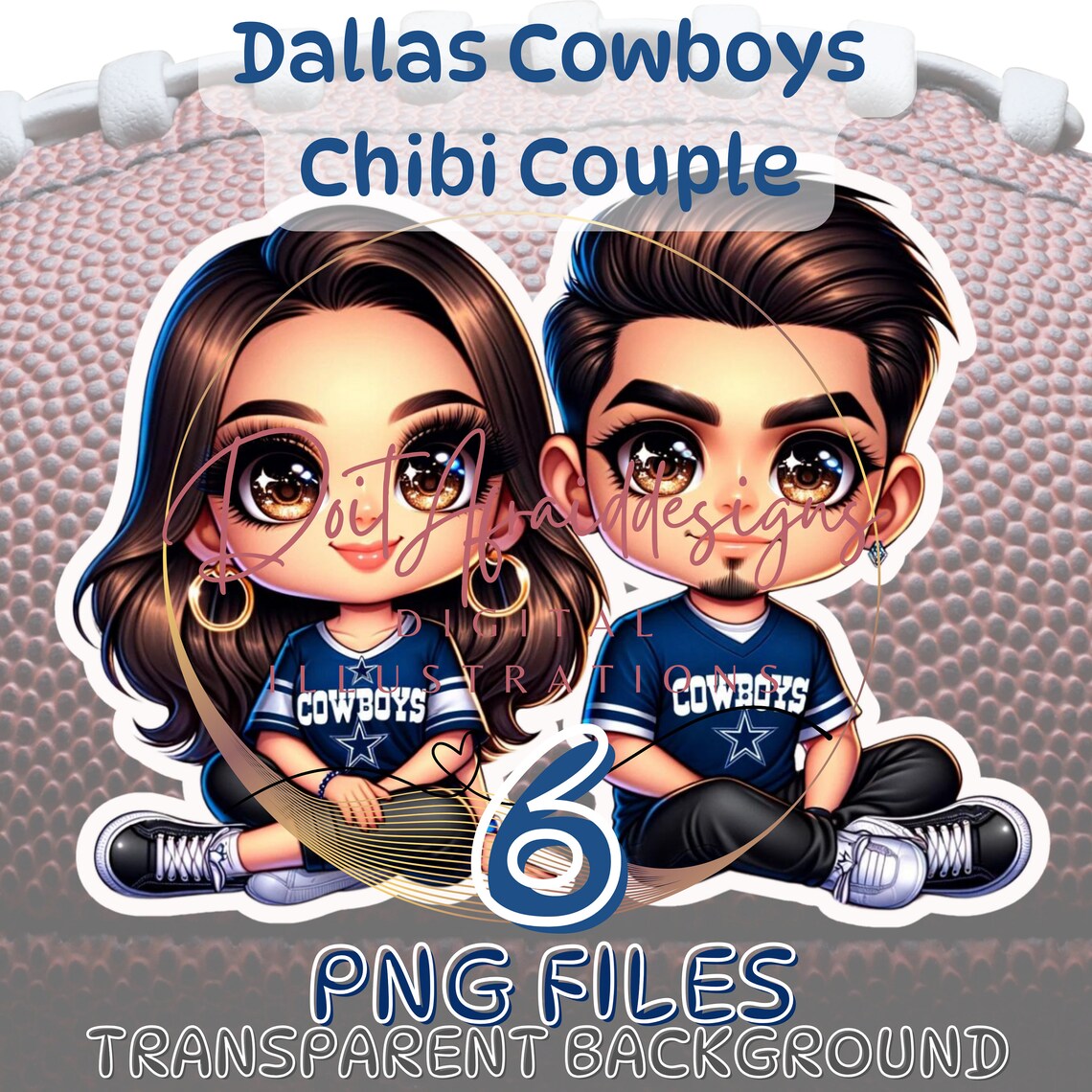 Dallas Cowboys Chibi Couple Cowboys Football Chibi Cowboys PNG Football ...