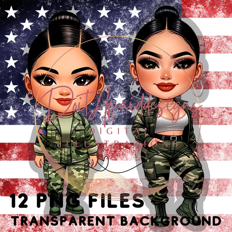Chicana Chibi Woman PNG Clipart Exclusive Military Doll Cute Chibi ...