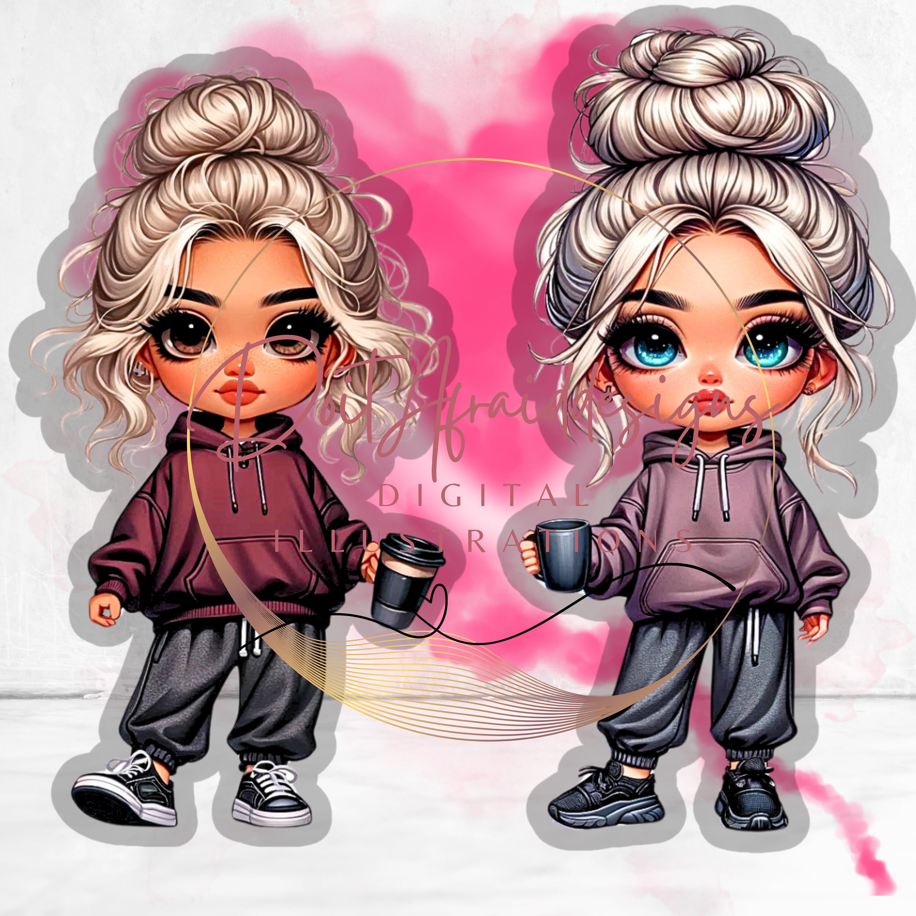 Sweatpants and Hoodies Chibis Chibi Doll PNG Chibi PNG Chibi in Hoodie ...