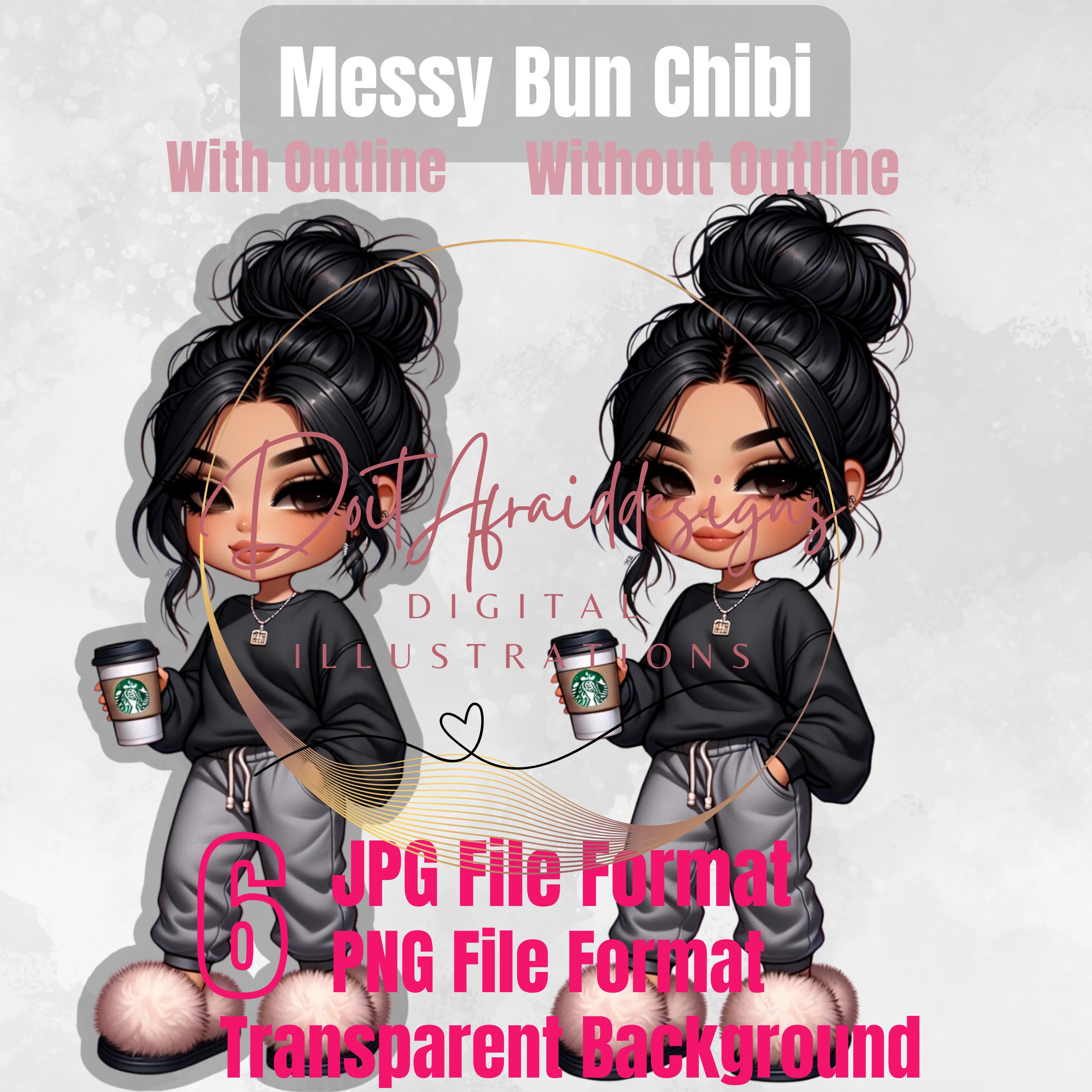 Messy Bun Chibi Messy Bun Chicana Chibi Chic Chibi Chibi Clip Art Chibi ...