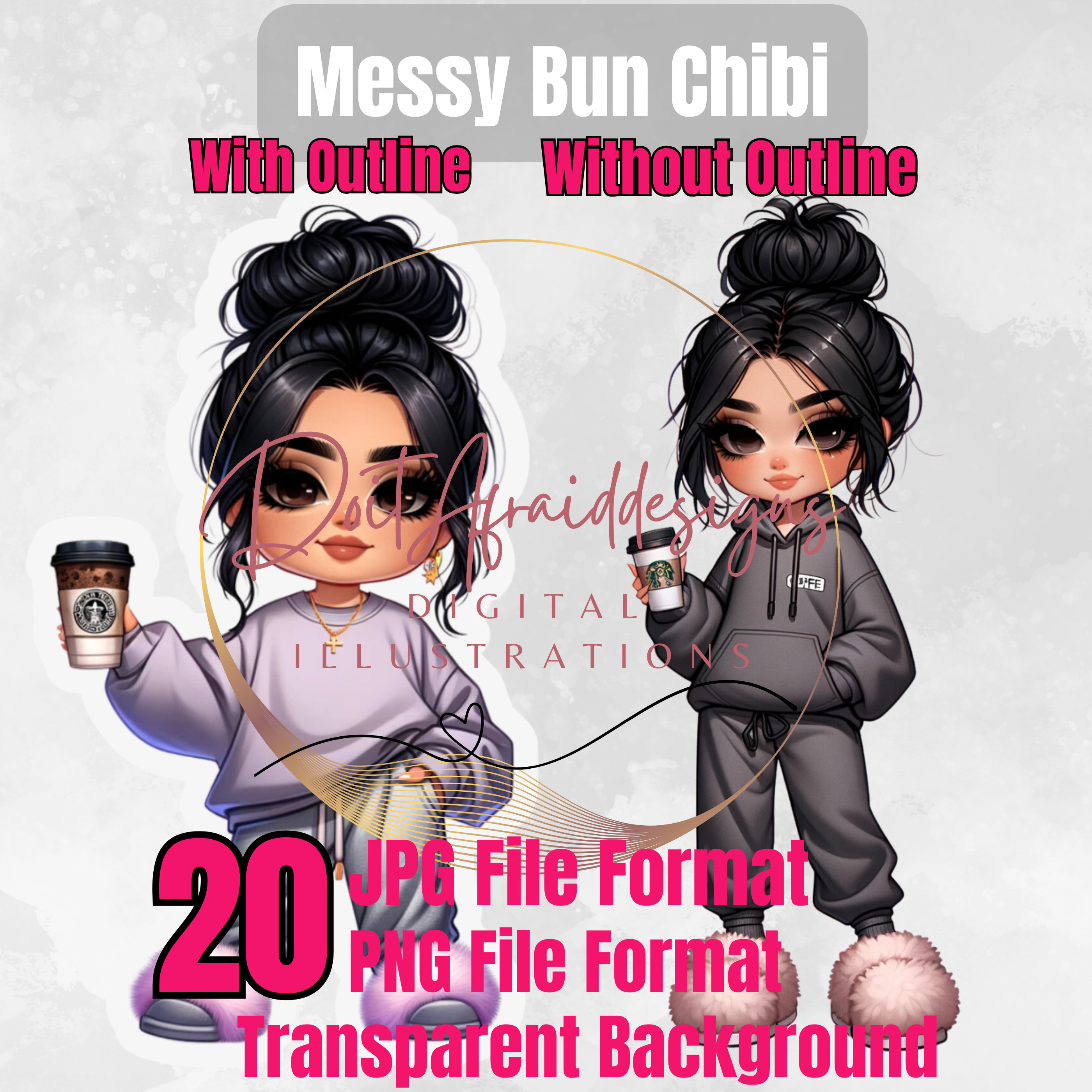 Messy Bun Chibi Messy Bun Chicana Chibi Chic Chibi Chibi Clip Art Chibi ...