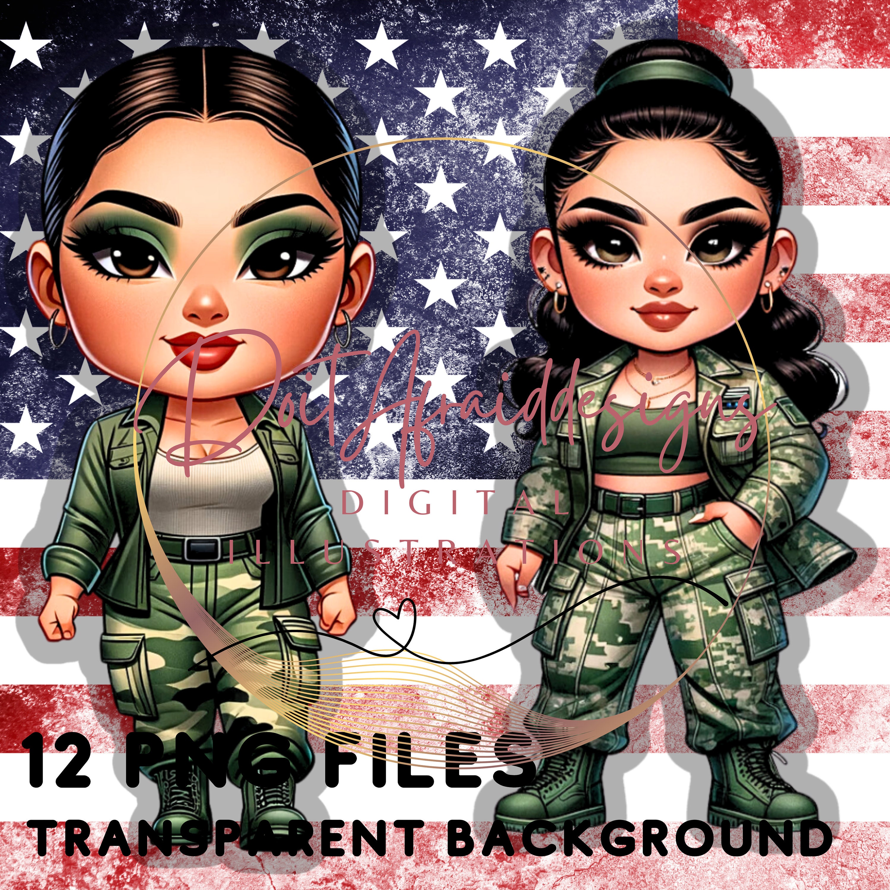 Chicana Chibi Woman PNG Clipart Exclusive Military Doll Cute Chibi ...