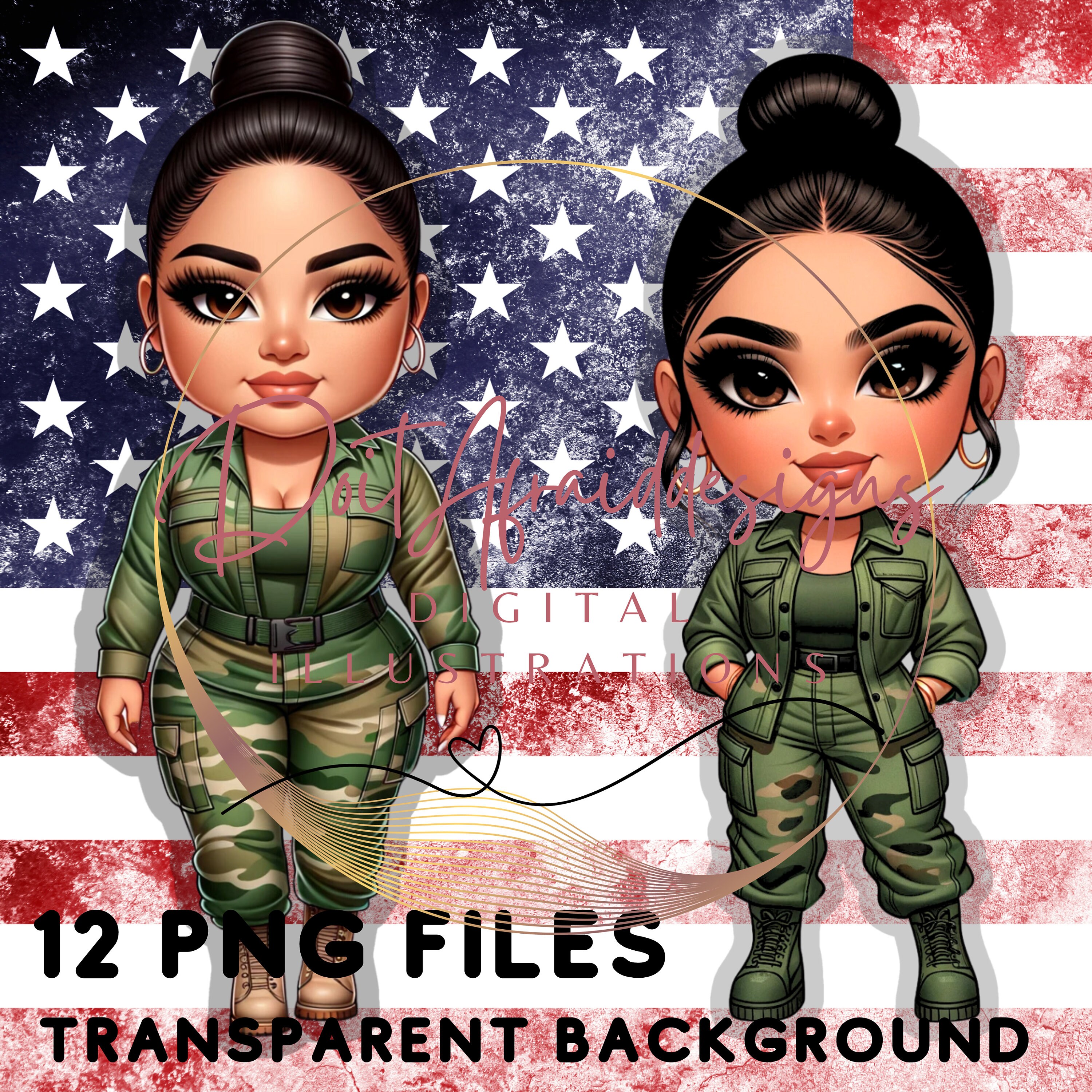 Chicana Chibi Woman PNG Clipart Exclusive Military Doll Cute Chibi ...