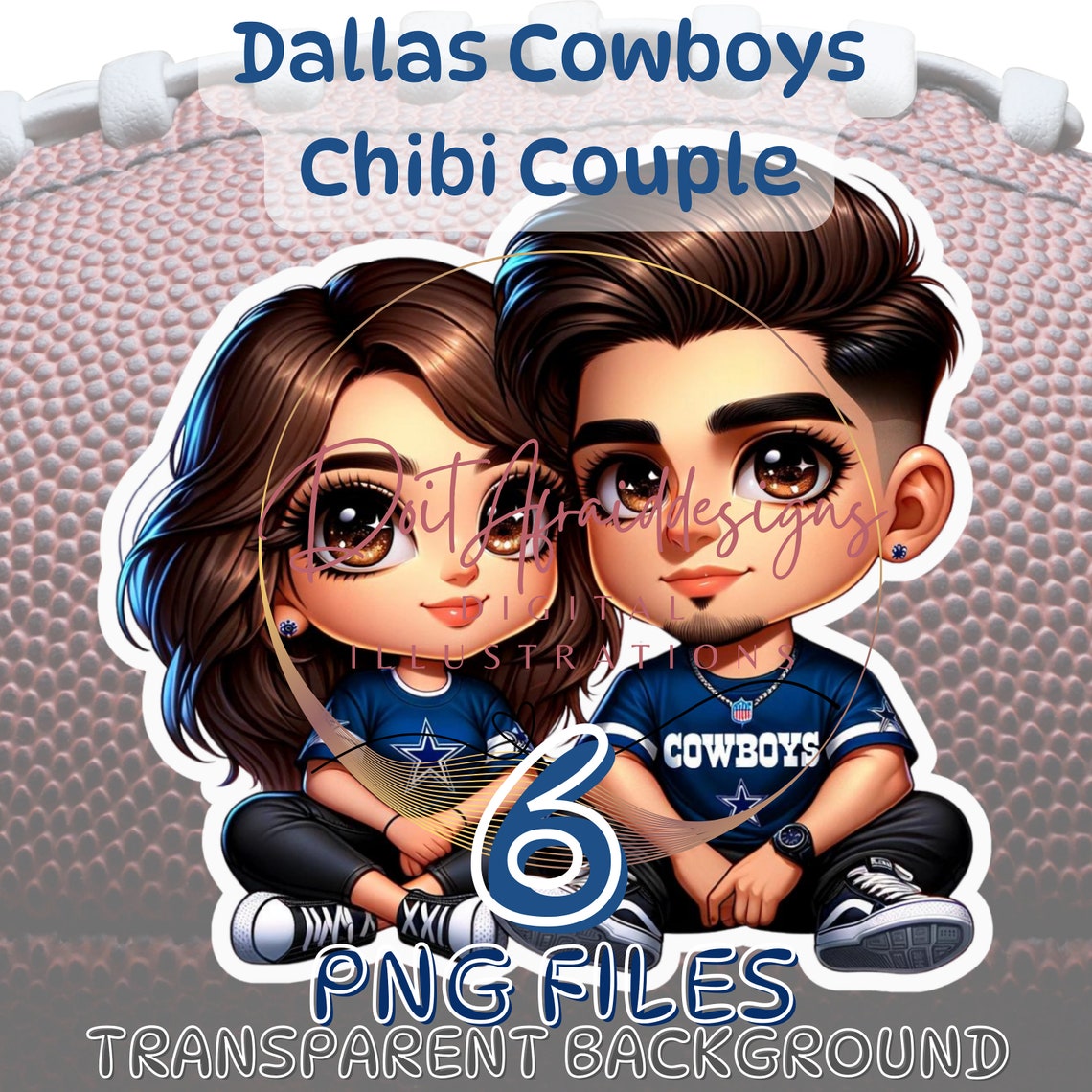 Dallas Cowboys Chibi Couple Cowboys Football Chibi Cowboys PNG Football ...