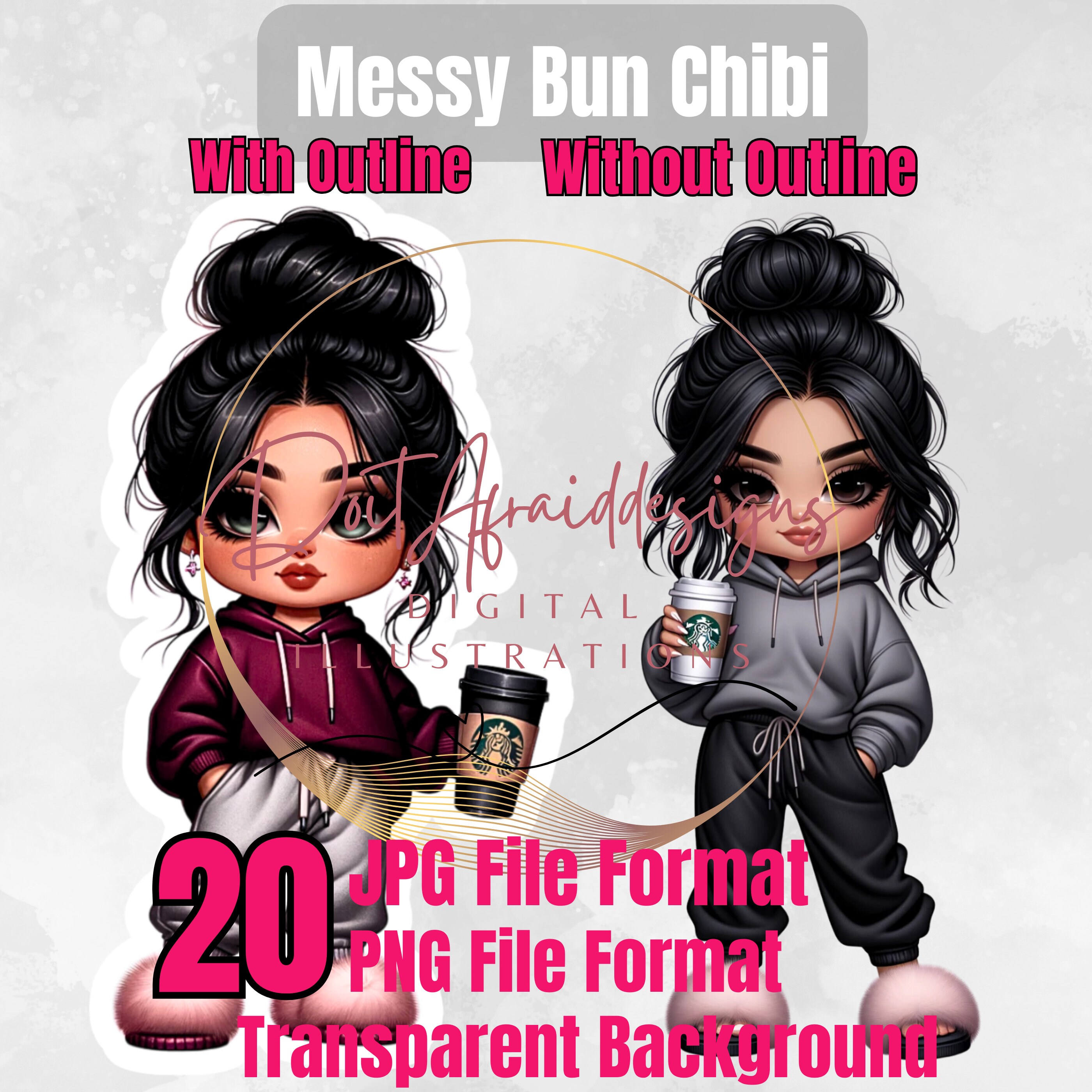 Messy Bun Chibi Messy Bun Chicana Chibi Chic Chibi Chibi Clip Art Chibi ...