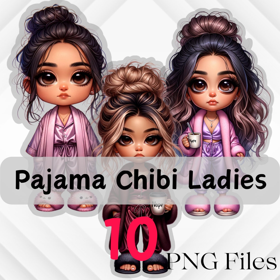 Chibi PNG Chibi Ladies PNG Chibi Clipart Chicana Chibi Pajama Chibi ...