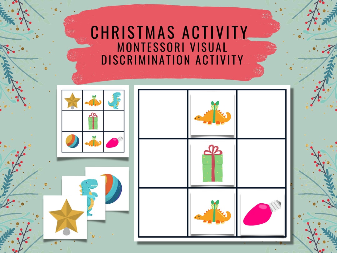 Christmas Montessori Activity Visual Discrimination Grid Activity ...
