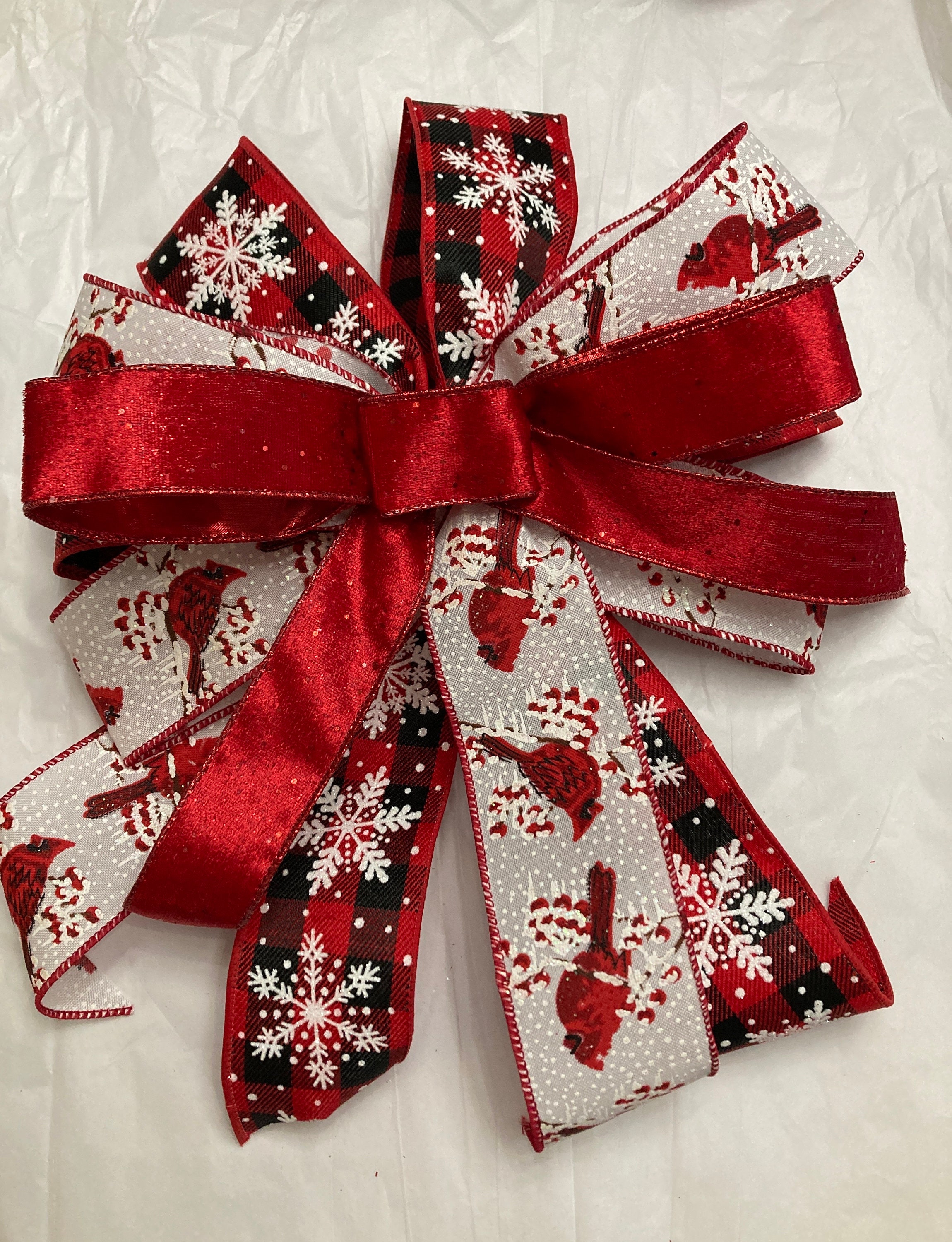 Classic 3 Ribbon Red Velvet Cardinal and Buffalo - Etsy