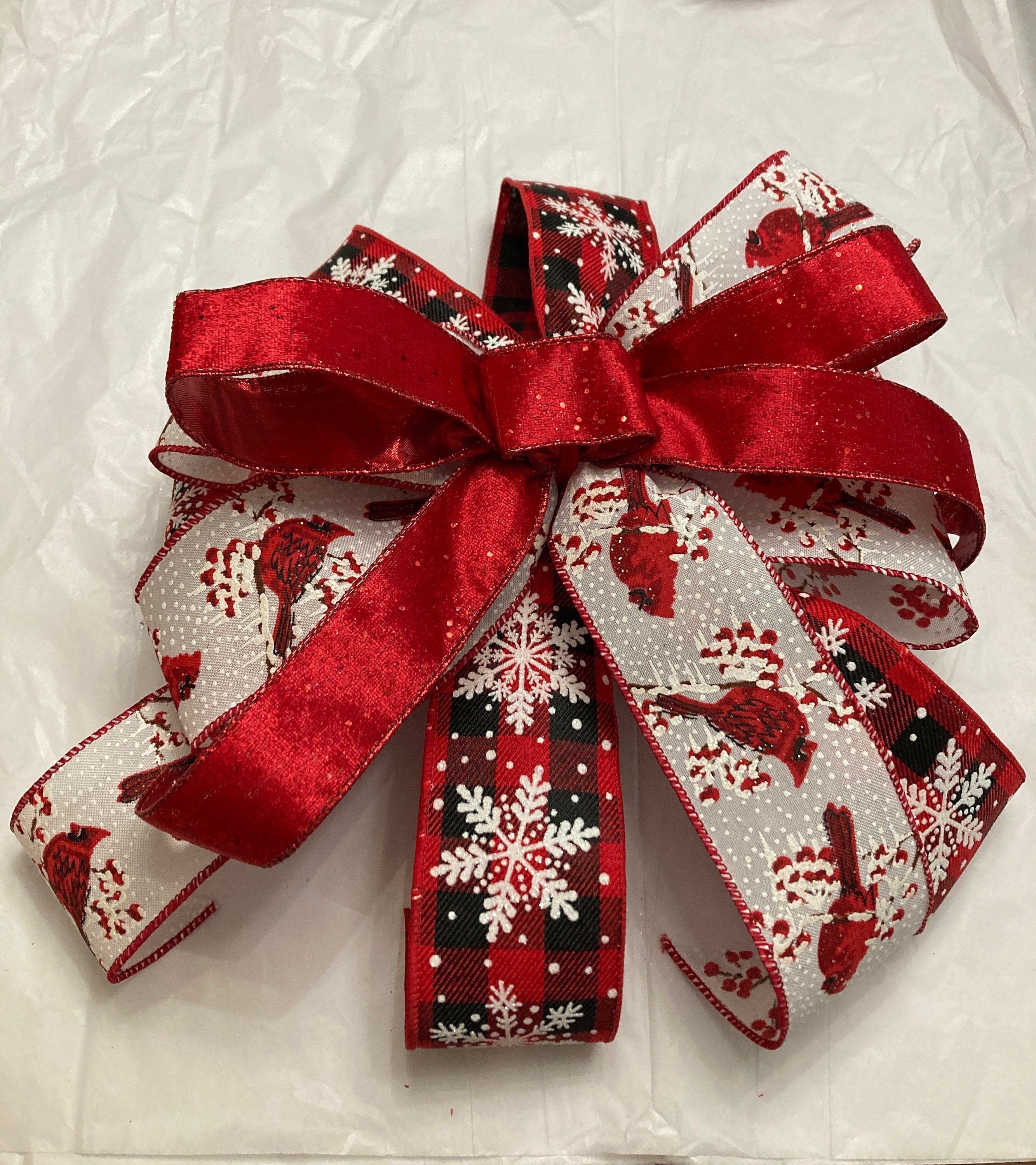 Classic 3 Ribbon Red Velvet Cardinal and Buffalo - Etsy