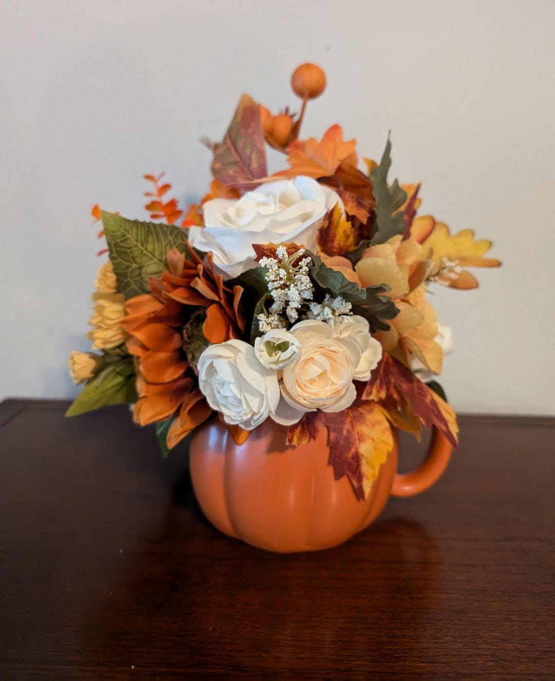Fall Pumpkin Arrangement; Fall Pumpkin Table Decor; Autumn Pumpkin ...