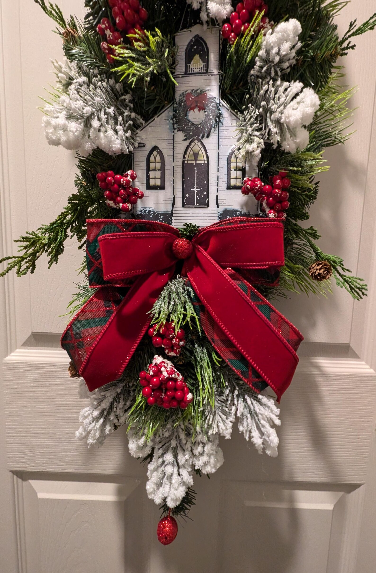 Rustic Christmas Swag With Church, Vintage-style Christmas Swag With ...