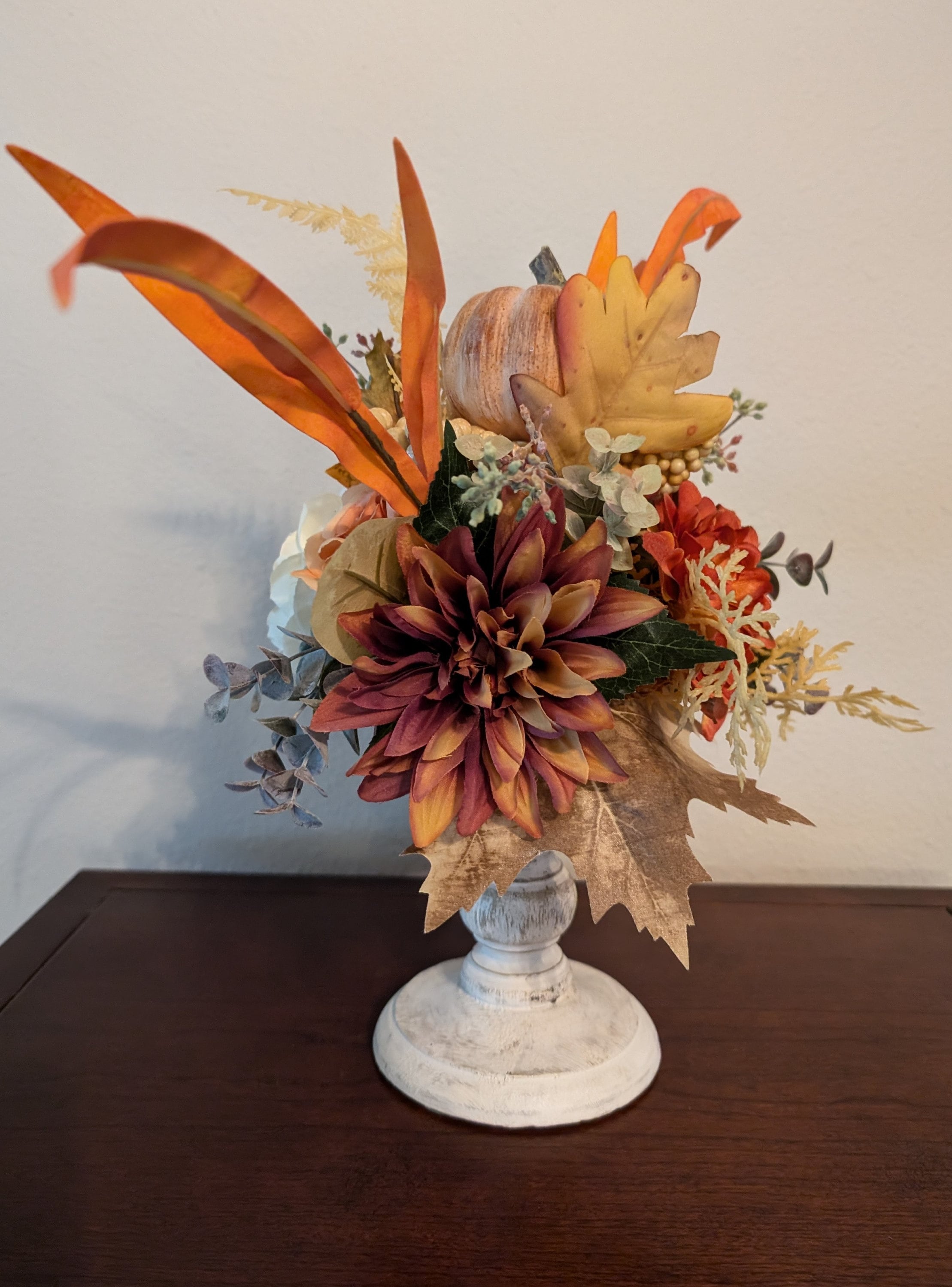 Gorgeous Fall Candlestick Arrangement, Candlestick Autumn Centerpiece ...