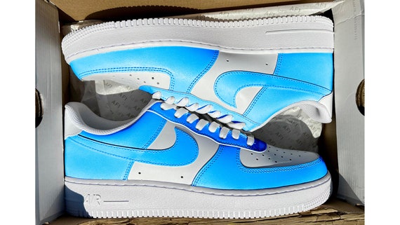 Custom Pale Blue & White Air Force 1's - Etsy