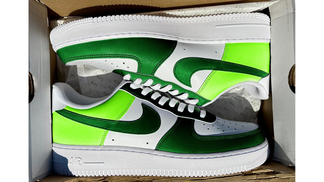 Custom Half Grinch Green & Green Air Force 1's - Etsy