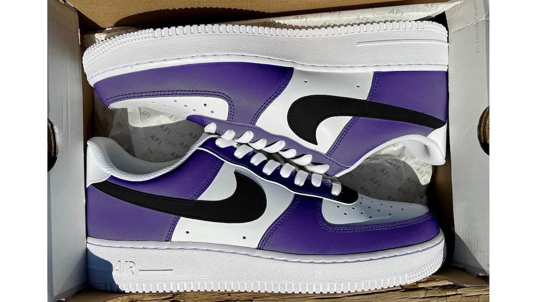 Custom Violet & Black Air Force 1's - Etsy
