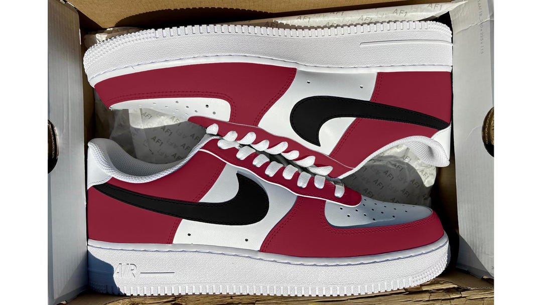 Custom ARI Cardinal Red & Black Air Force 1's - Etsy
