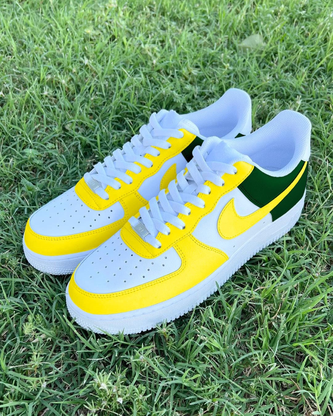 Custom GB Half Green & Yellow Air Force 1's - Etsy