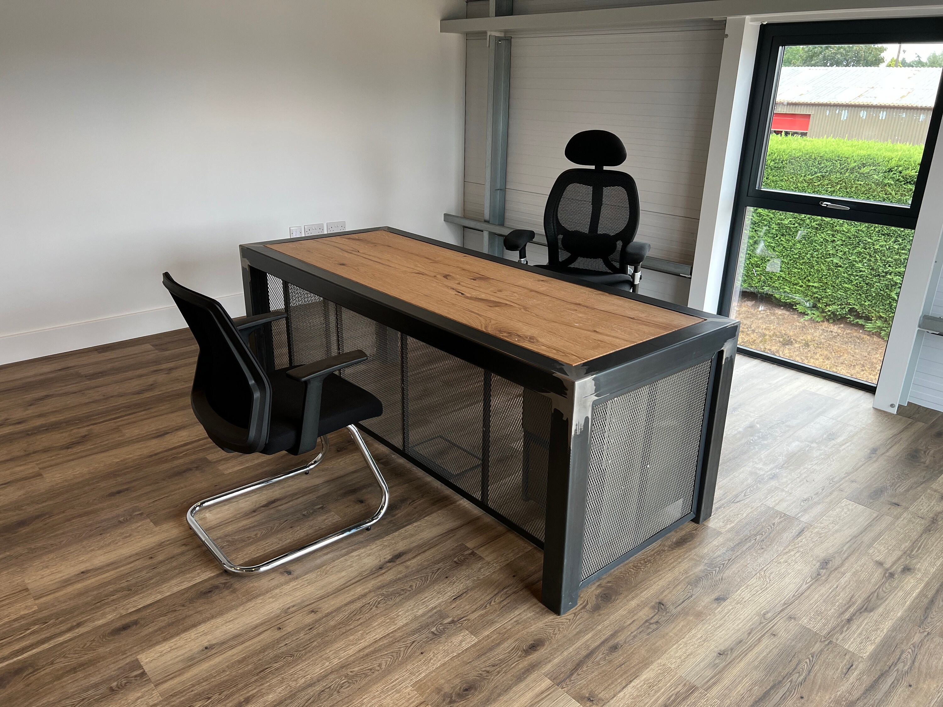 Steel and Oak Desk/industrial Style Furniture/ Industrial Desk/ Bespoke ...