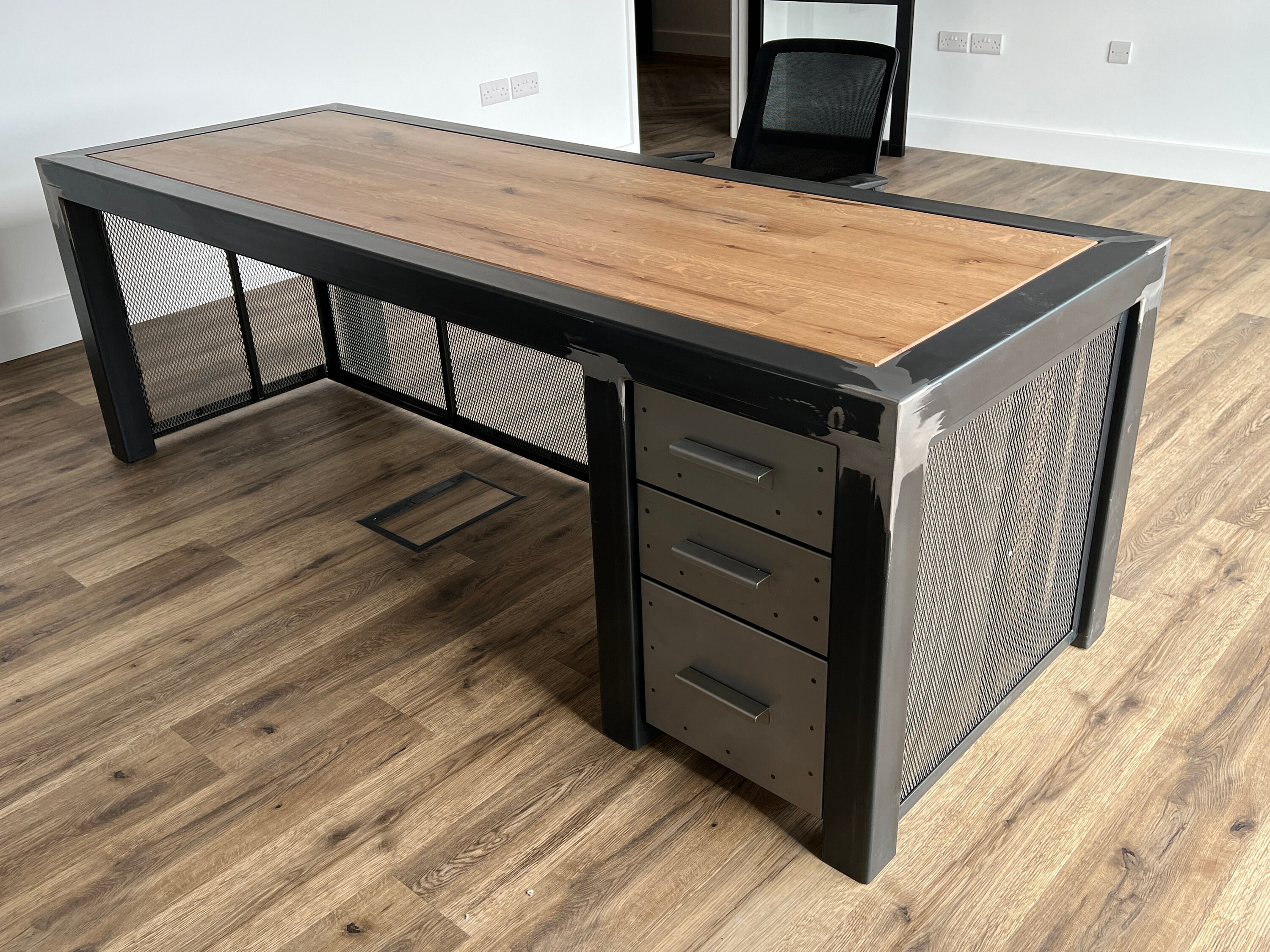 Steel and Oak Desk/industrial Style Furniture/ Industrial Desk/ Bespoke ...