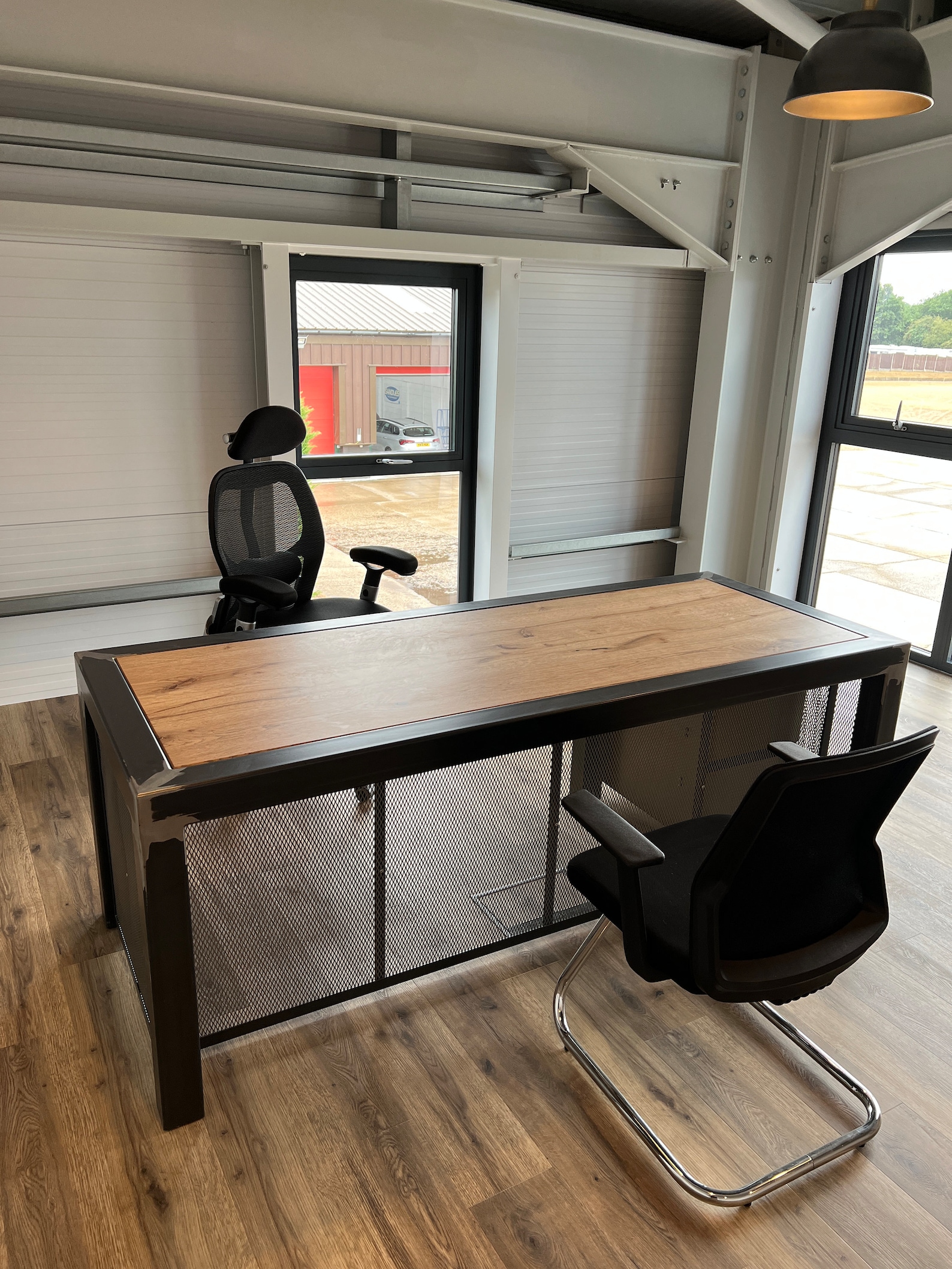 Steel and Oak Desk/industrial Style Furniture/ Industrial Desk/ Bespoke ...