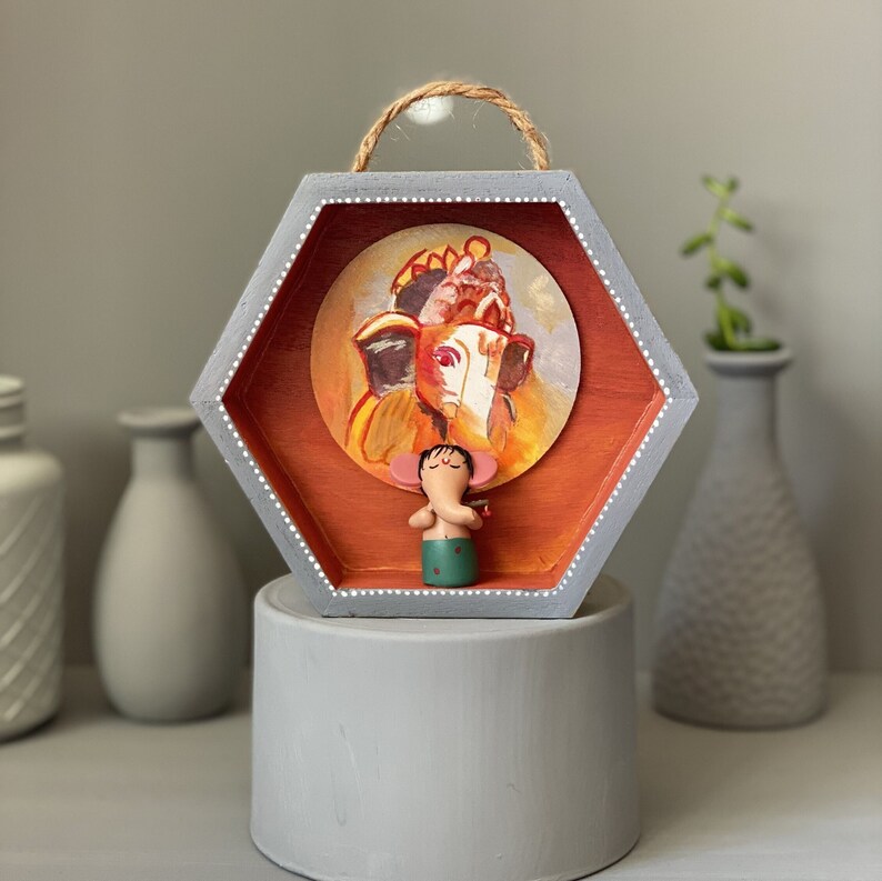 Hindu God Clay Figure Ganesh hand Painted vinayaka hindu - Etsy