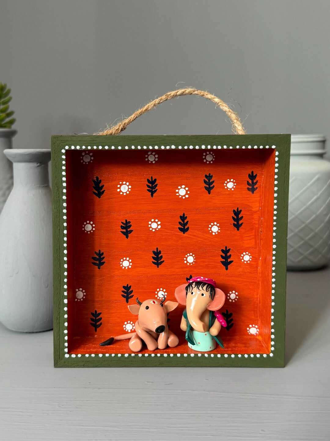 Hindu God Clay Figure - Ganesh |hand Painted |vinayaka |hindu Mythology ...