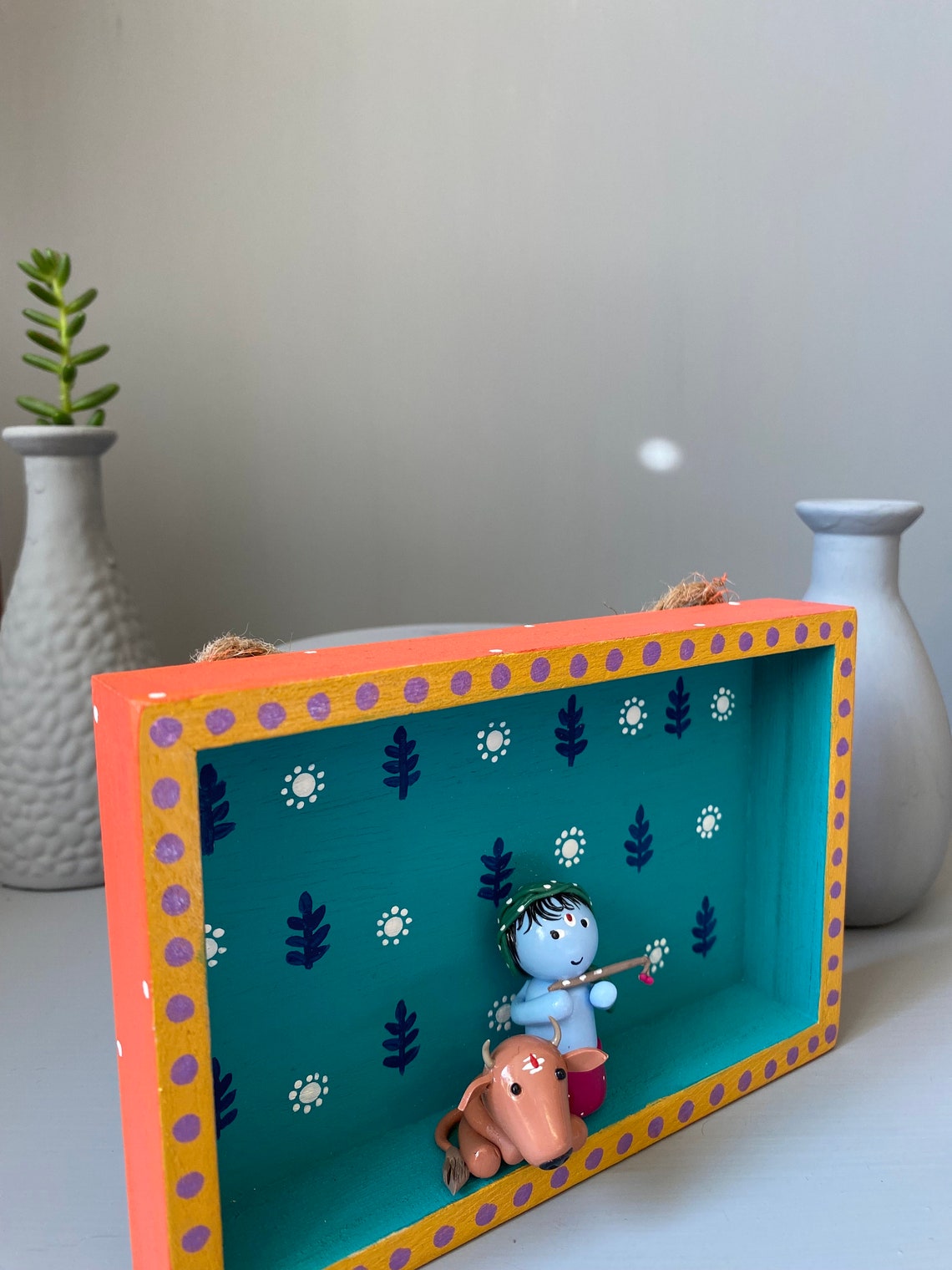 Hindu Clay Wall Art Krishna - Etsy