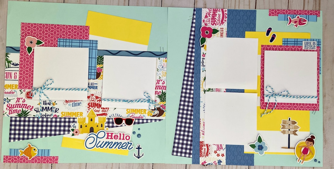 Summer 4 Page Scrapbook Kit-- Pre-cut DIY or Assembled - Etsy