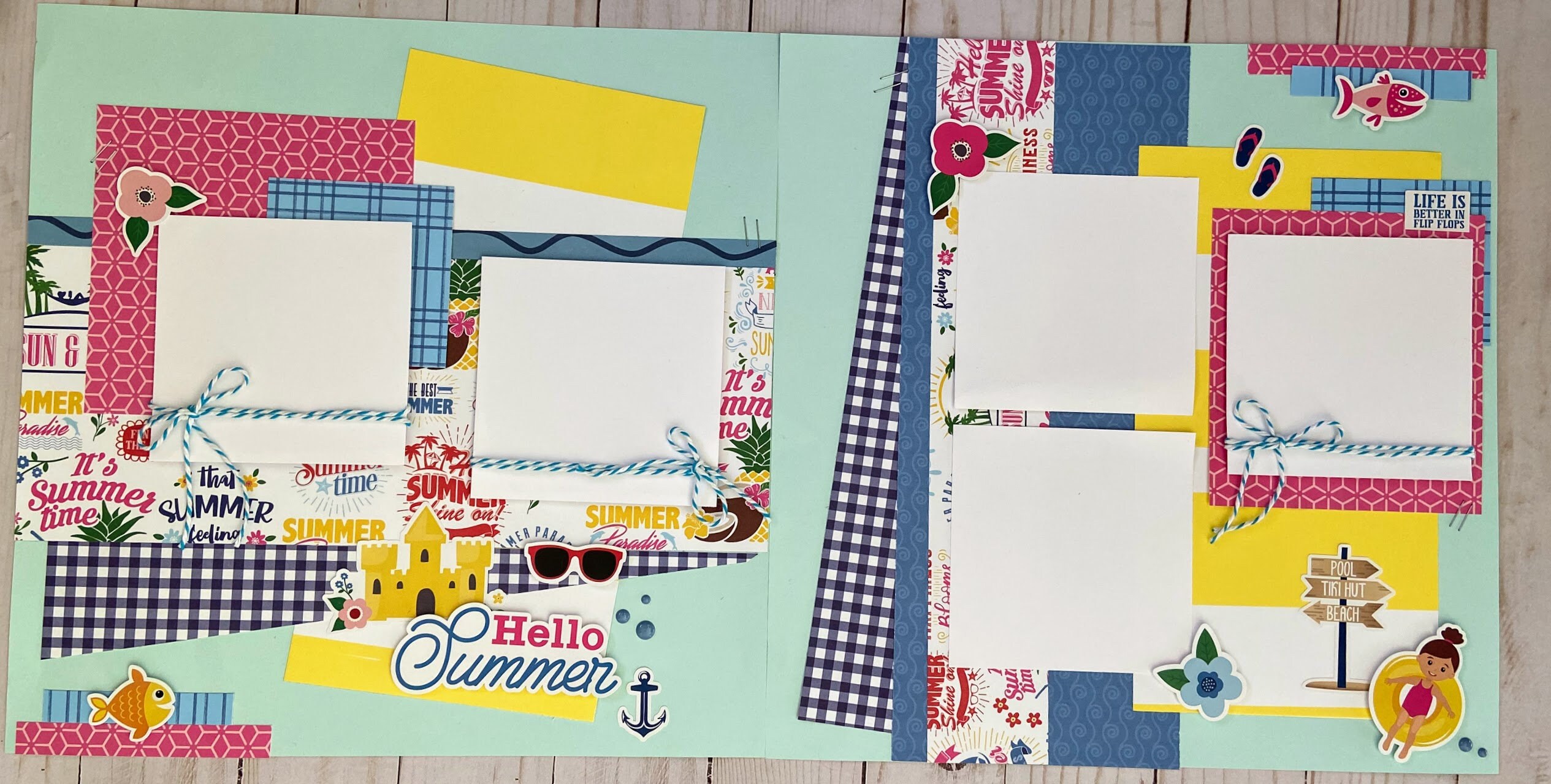 Summer 4 Page Scrapbook Kit-- Pre-cut DIY or Assembled - Etsy
