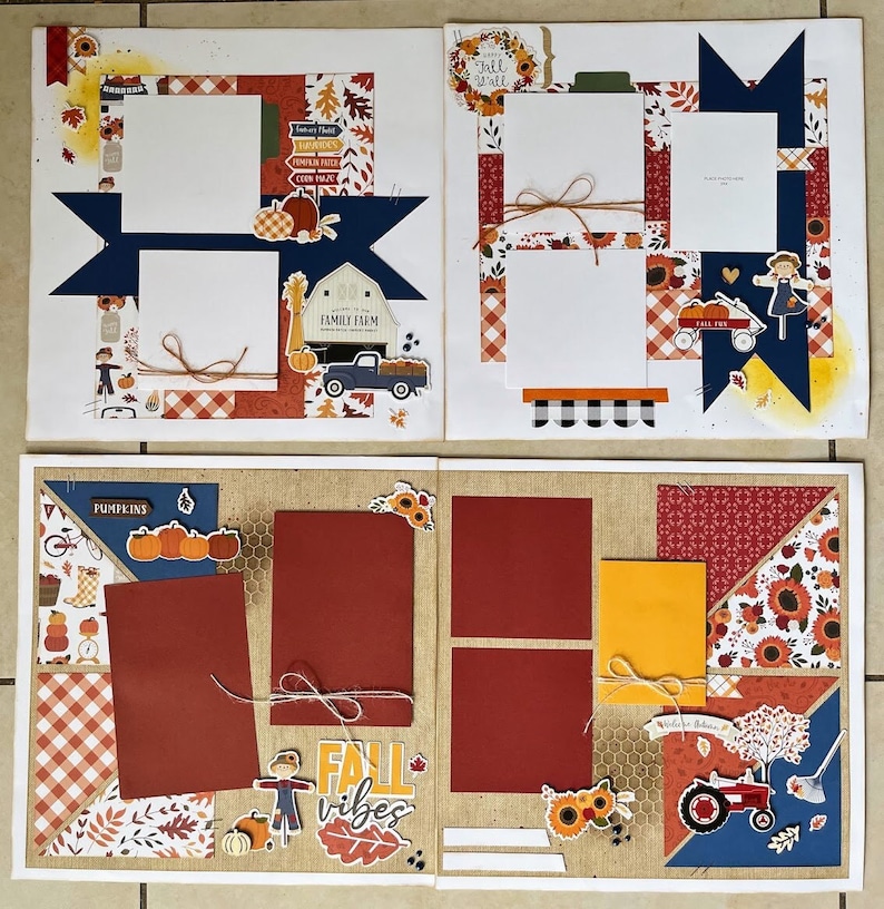 Echo Park FALL 4 Page Scrapbook Kit Pre-cut Autumn, Corn Maze, Family ...