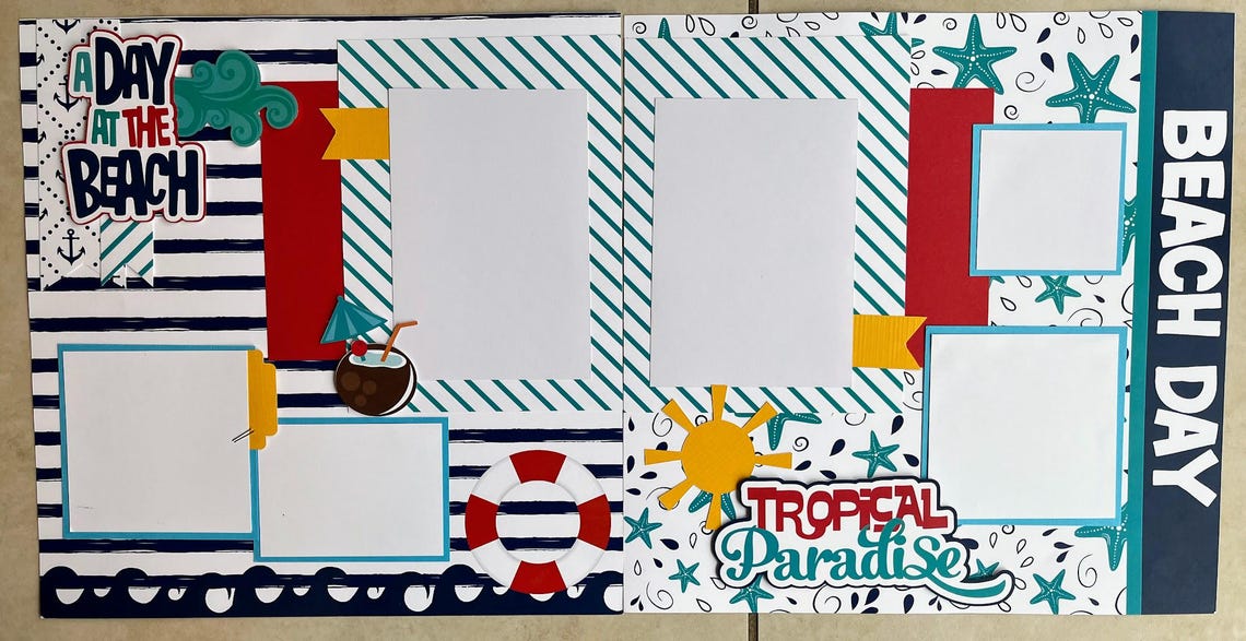 Cruise Vacation Scrapbook Kit-- 6 Pages - Etsy