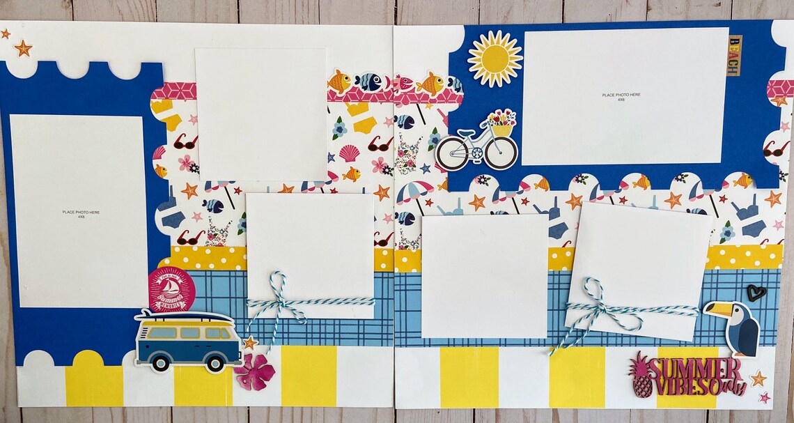 Summer 4 Page Scrapbook Kit-- Pre-cut DIY or Assembled - Etsy