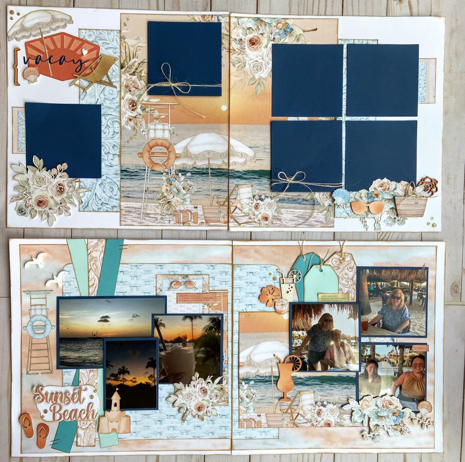 Mintay Sunset Beach Scrapbook Kit Pre-cut or Assembled - Etsy