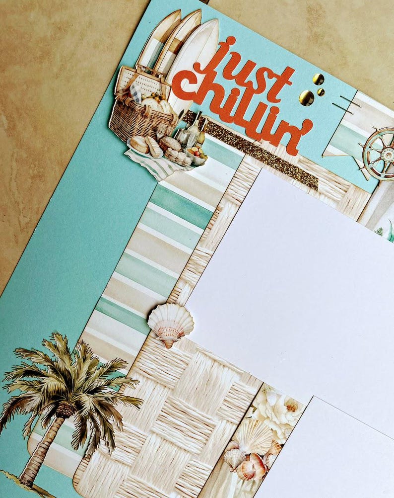 Coastal Memories Vacation Paradise 4 Page Scrapbook Kit - Etsy