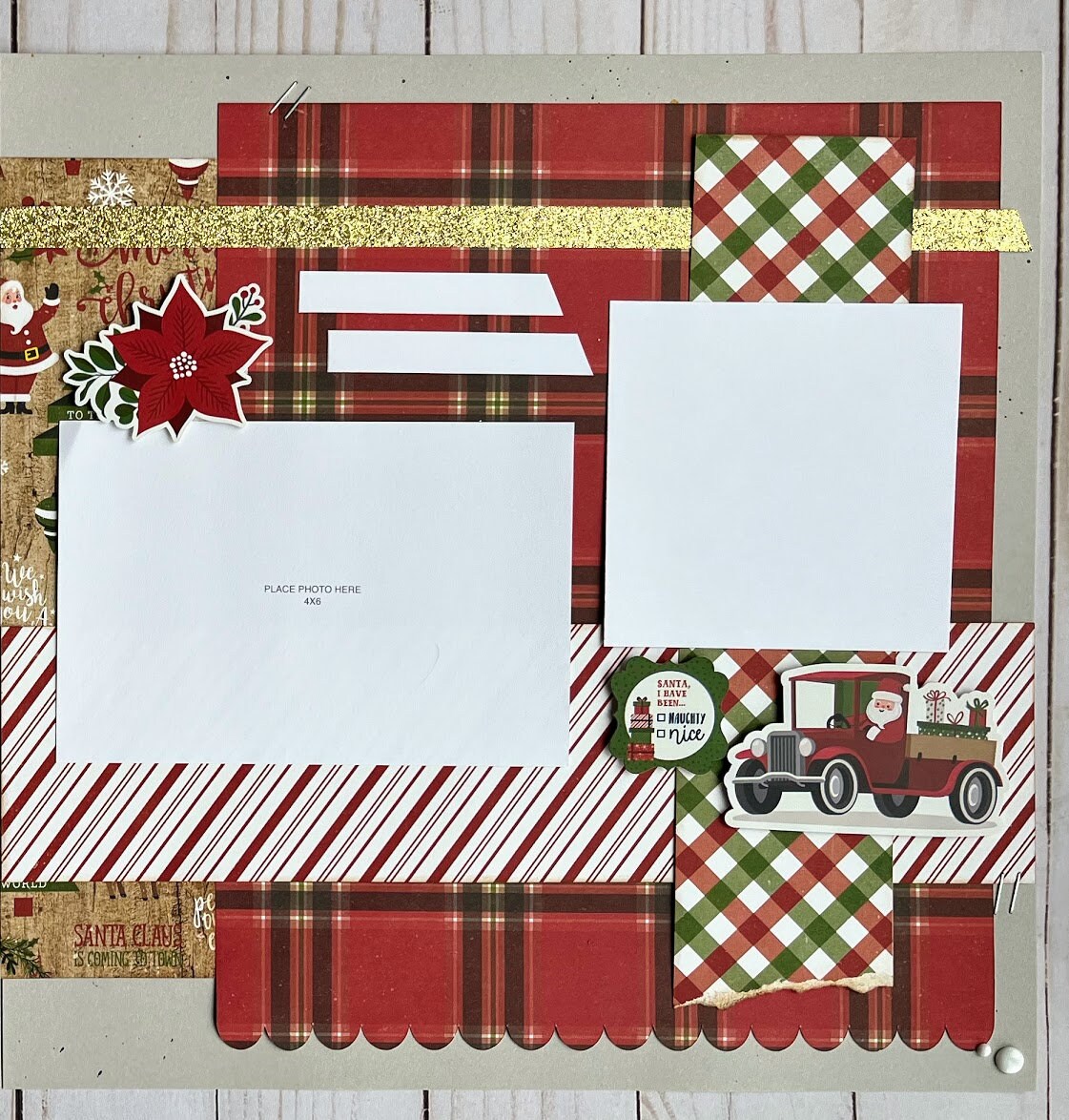 Christmas Santa 2 Page Scrapbook Kit DIY or Assembled. - Etsy
