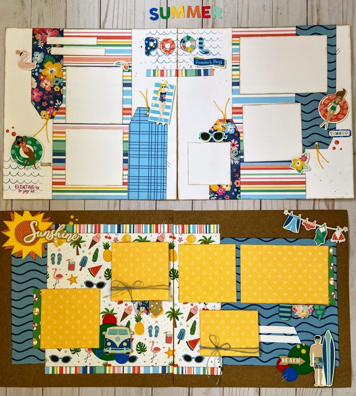 Pool Summer Beach 4 Page Scrapbook Kit Pre-cut - Etsy