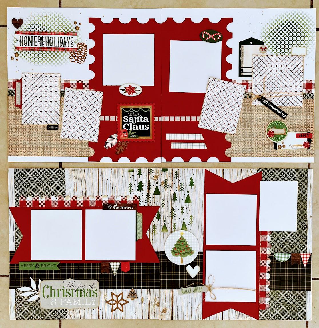Christmas Holiday 4 Page Scrapbook Kit - Etsy