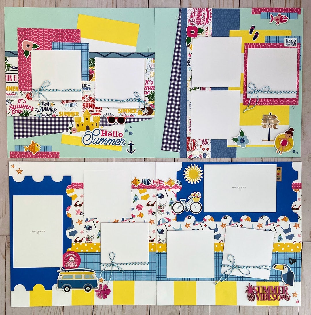 Summer 4 Page Scrapbook Kit-- Pre-cut DIY or Assembled - Etsy