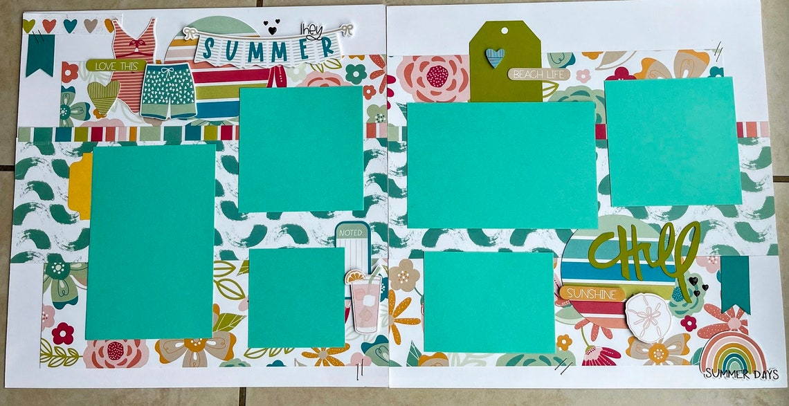Hey Summer 4 Page Scrapbook Kit - Etsy