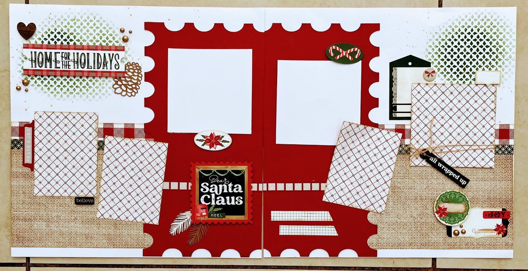 Christmas Holiday 4 Page Scrapbook Kit - Etsy