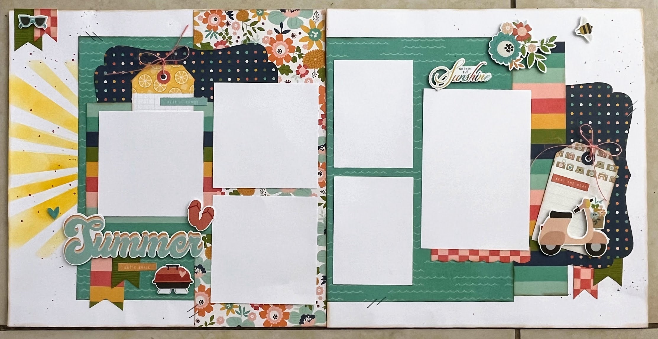 Summer Snapshots Scrapbook Kit 4 Pages - Etsy
