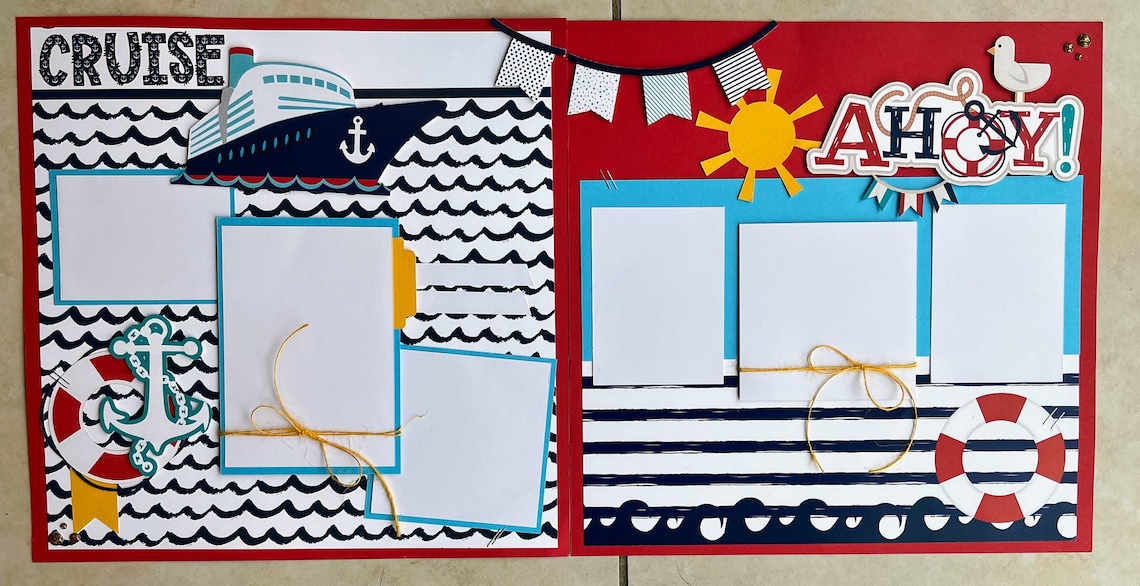 Cruise Vacation Scrapbook Kit-- 6 Pages - Etsy
