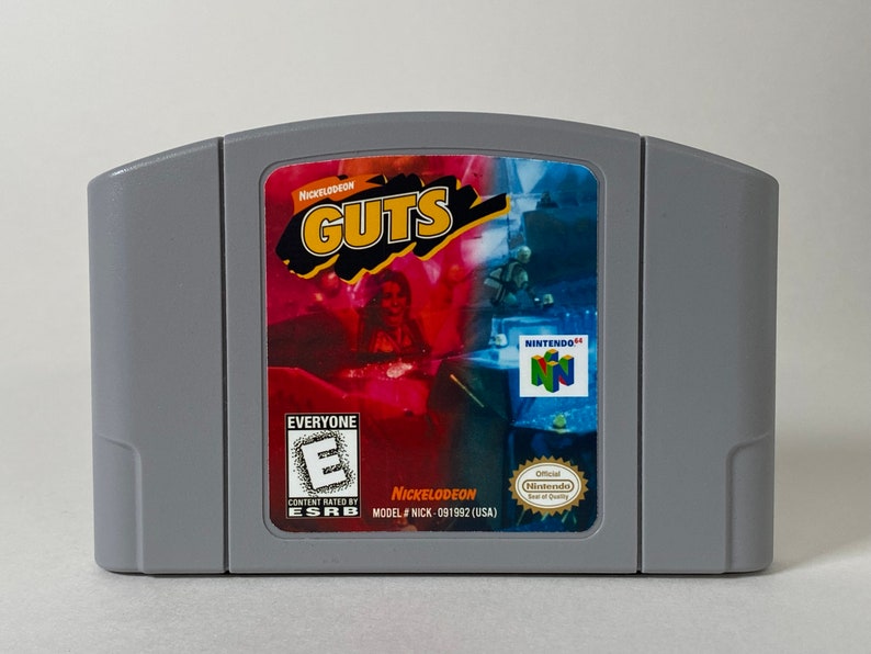 Custom N64 - Nickelodeon Guts - Nintendo 64 Video Game Cartridge, ‘90 ...