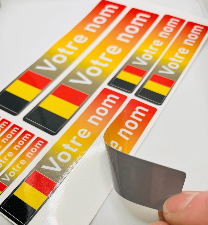 Pakket x12 Stickers Stickers voornaam fiets MTB België Belgische vlag ...