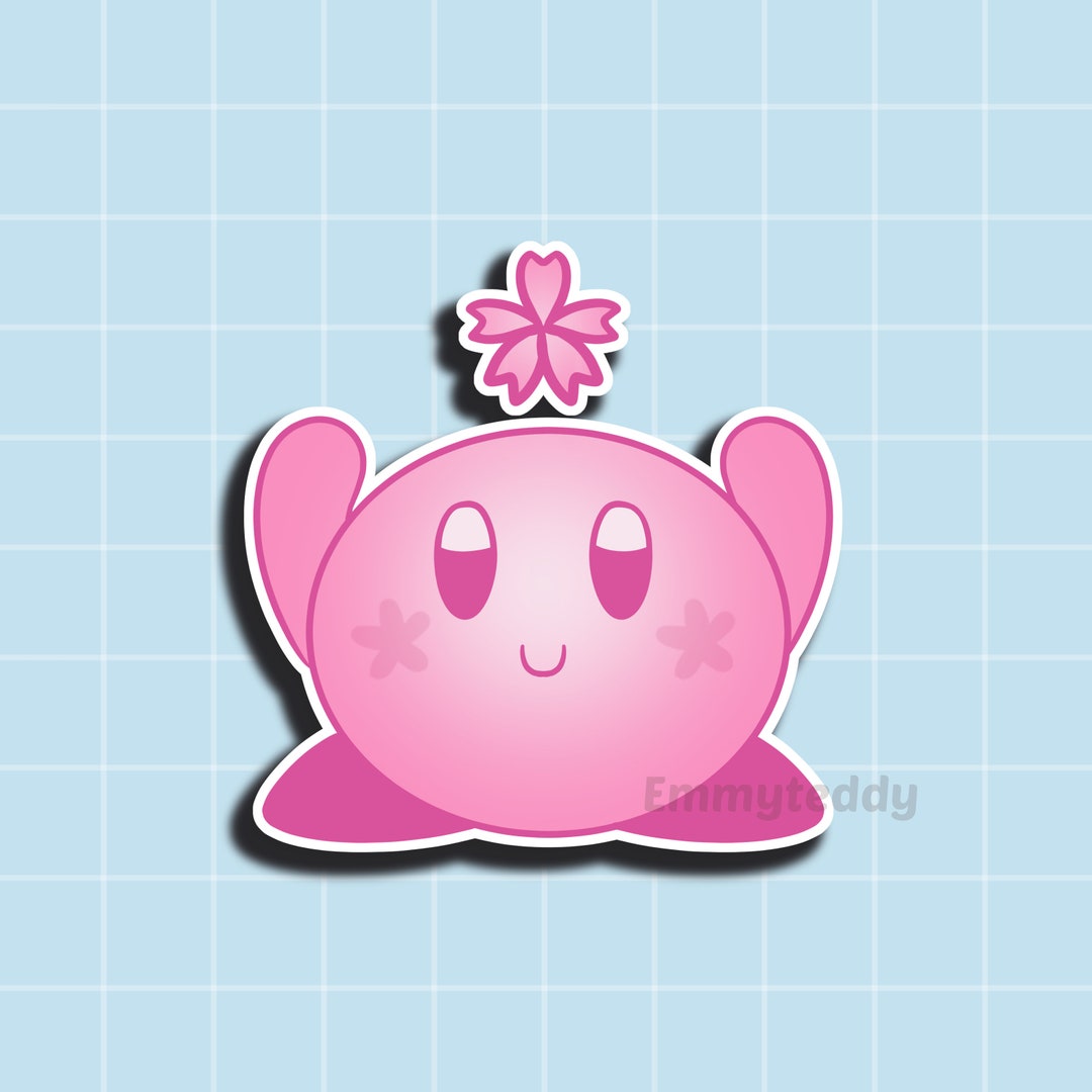 Sakura / Cherry Blossom Kirby Pink Glitter Waterproof Vinyl Sticker ...